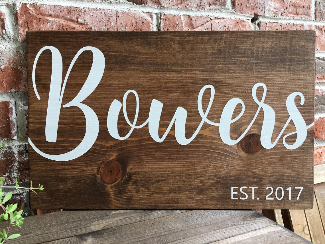 Last Name Sign Last Name Established Sign Wood Last Name - Etsy