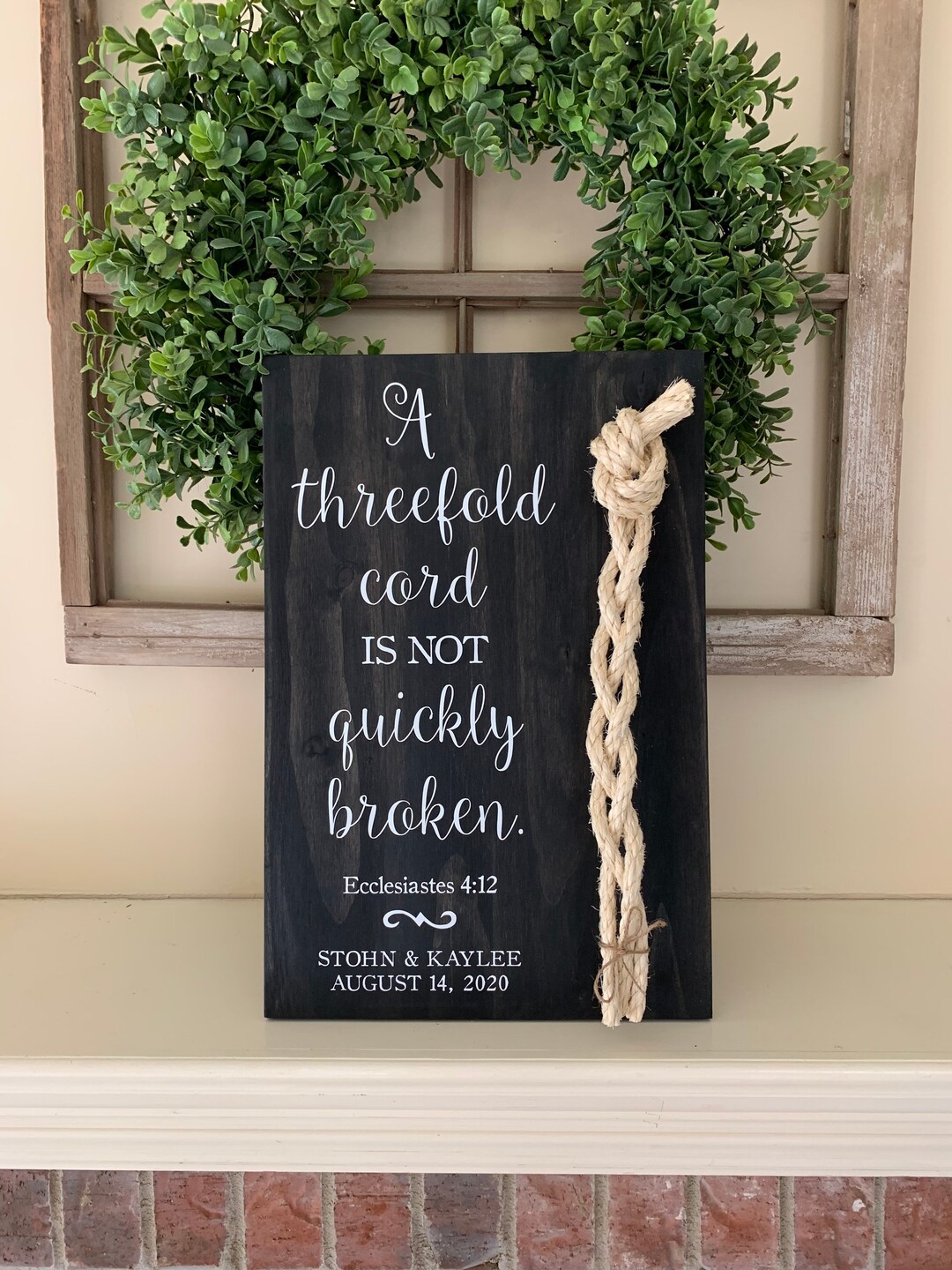 A Cord of Three Strands Wedding Sign, Ceremony Sign, A Threefold Cord ...