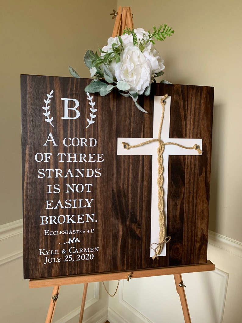 A Cord of Three Strands Wedding Sign Ceremony Sign A Cord of | Etsy