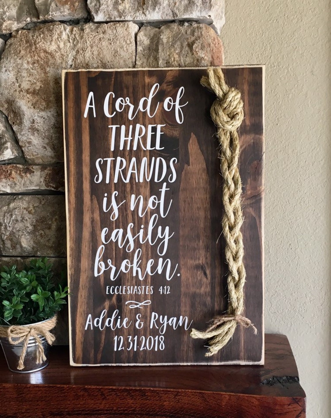 A Cord Of Three Strands Wedding Sign Ceremony Sign A Cord of | Etsy