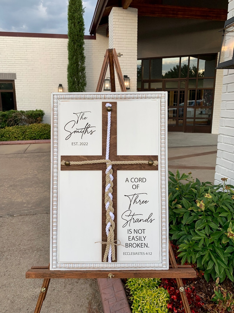 A Cord of Three Strands Unity Wedding Sign Rope Cross Unity - Etsy