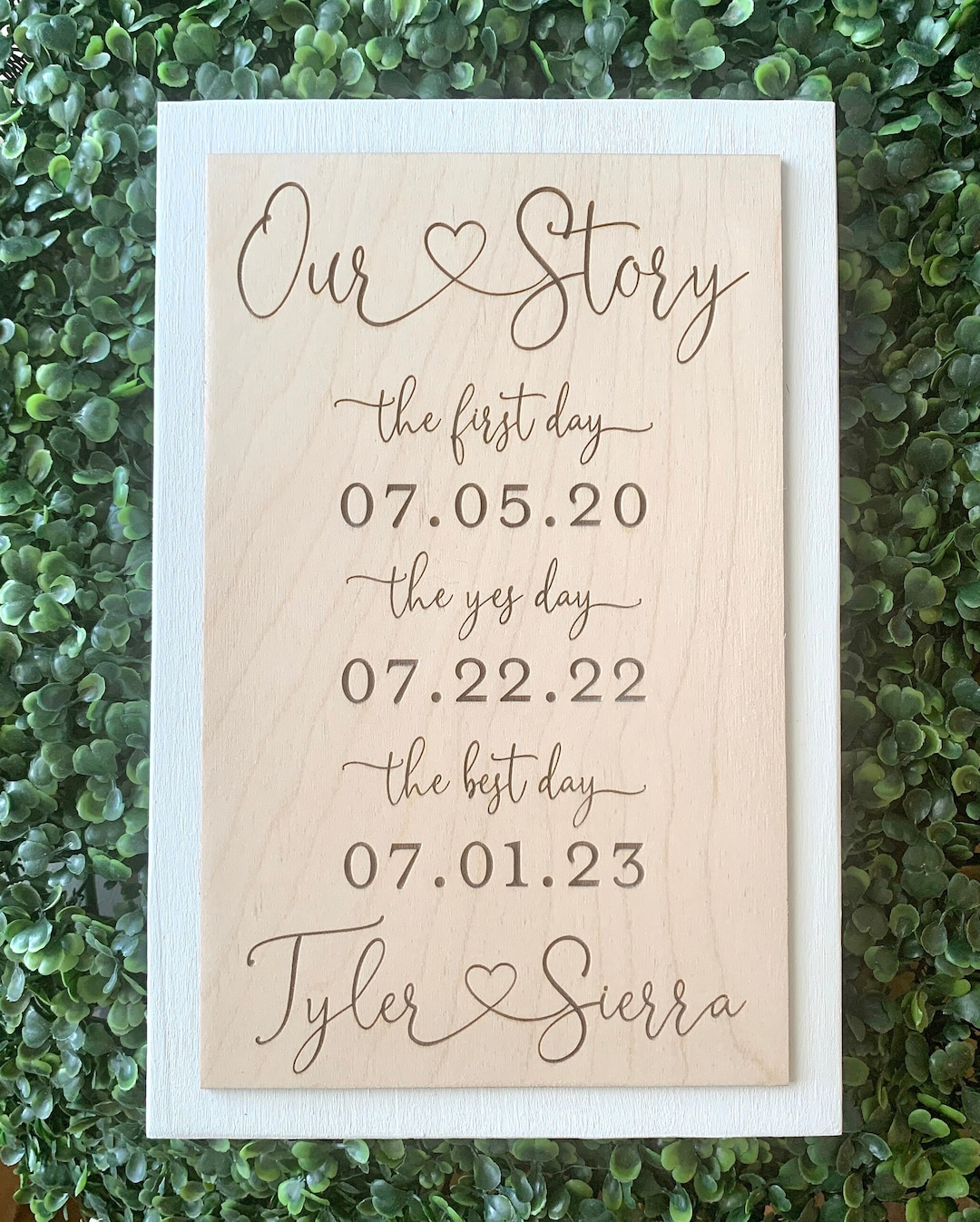 First Day Best Day Yes Day Sign, ENGRAVED, Bridal Shower Gift, Wedding ...