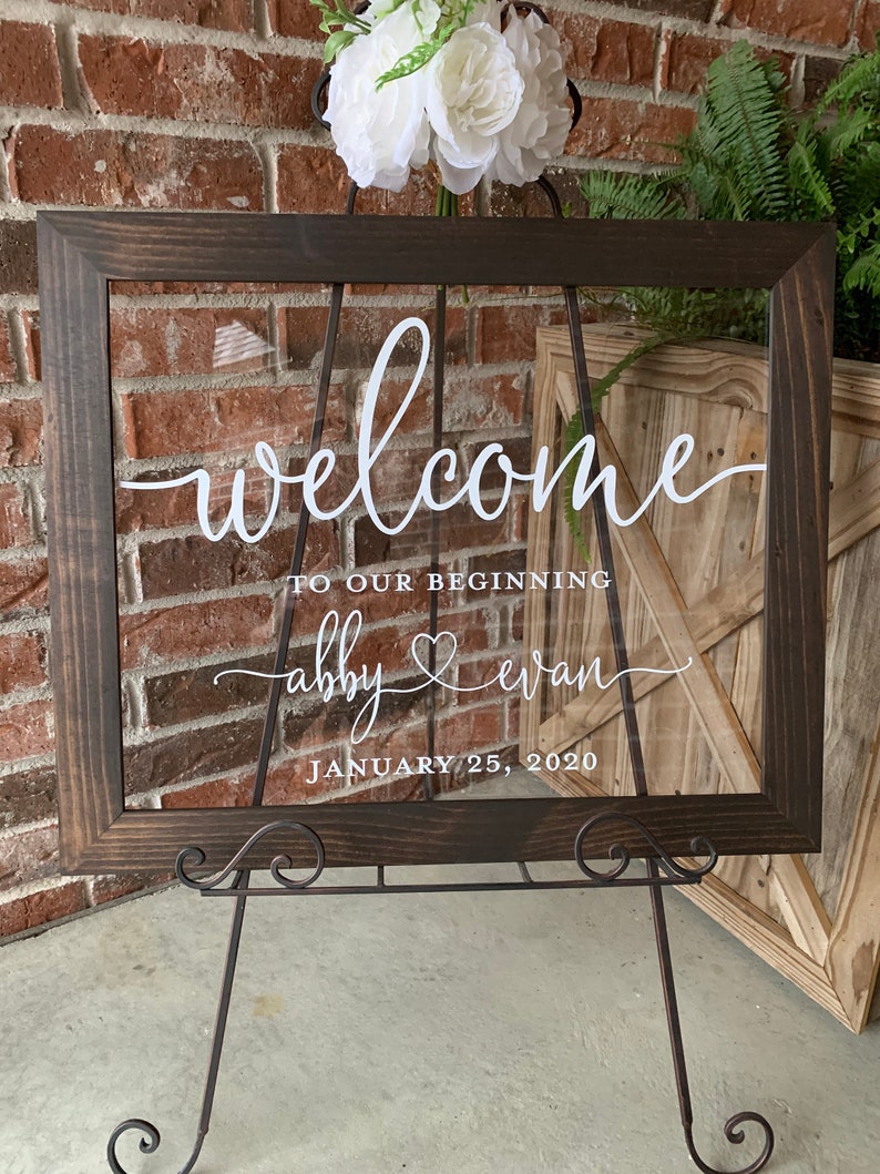 Welcome to Our Beginning Sign, Acrylic Wedding Sign - Etsy