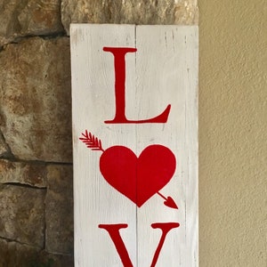Rustic Wood Love Sign, Rustic Valentines Decor - Etsy