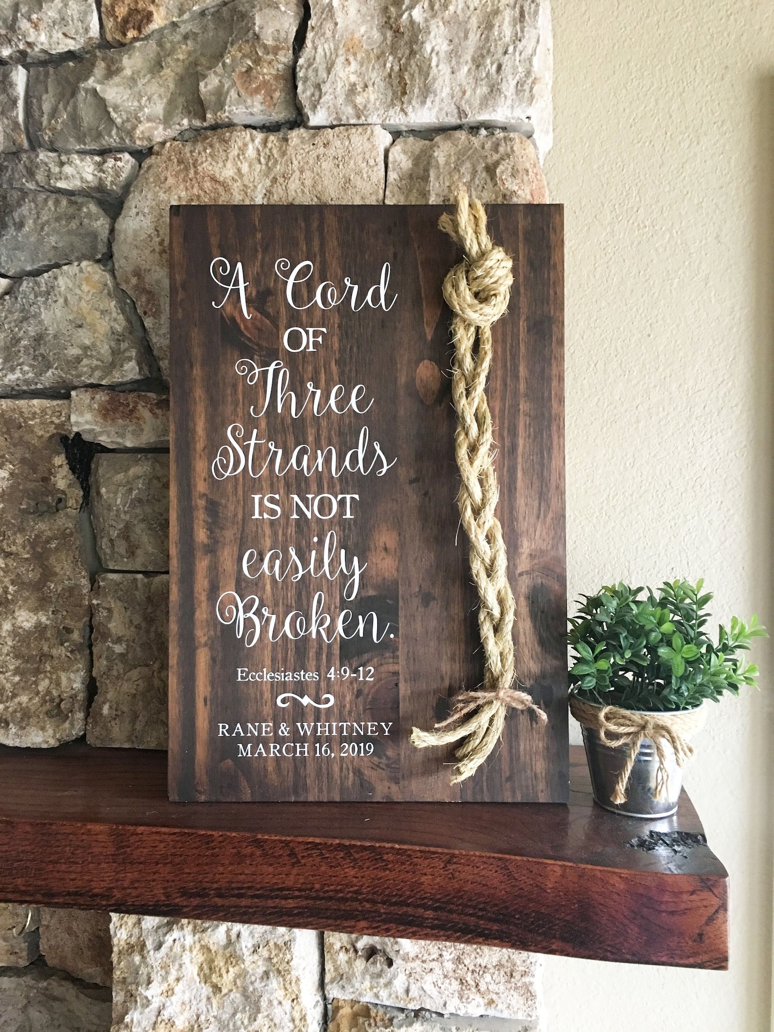 A Cord of Three Strands Wedding Sign Ceremony Sign A Cord of - Etsy