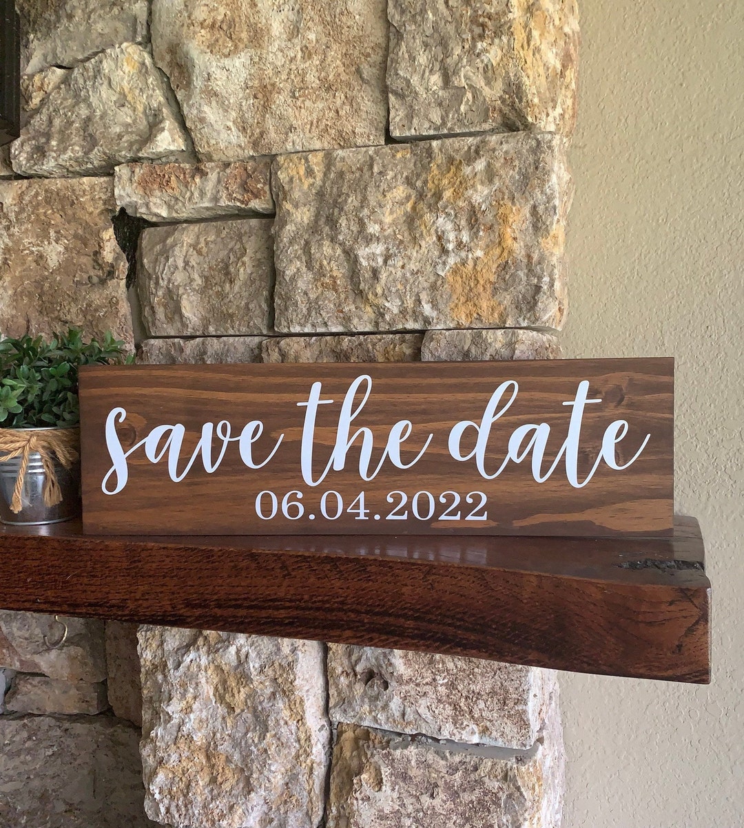 Save the Date Sign, Wedding Announcement Sign, Engagement Photo Prop ...