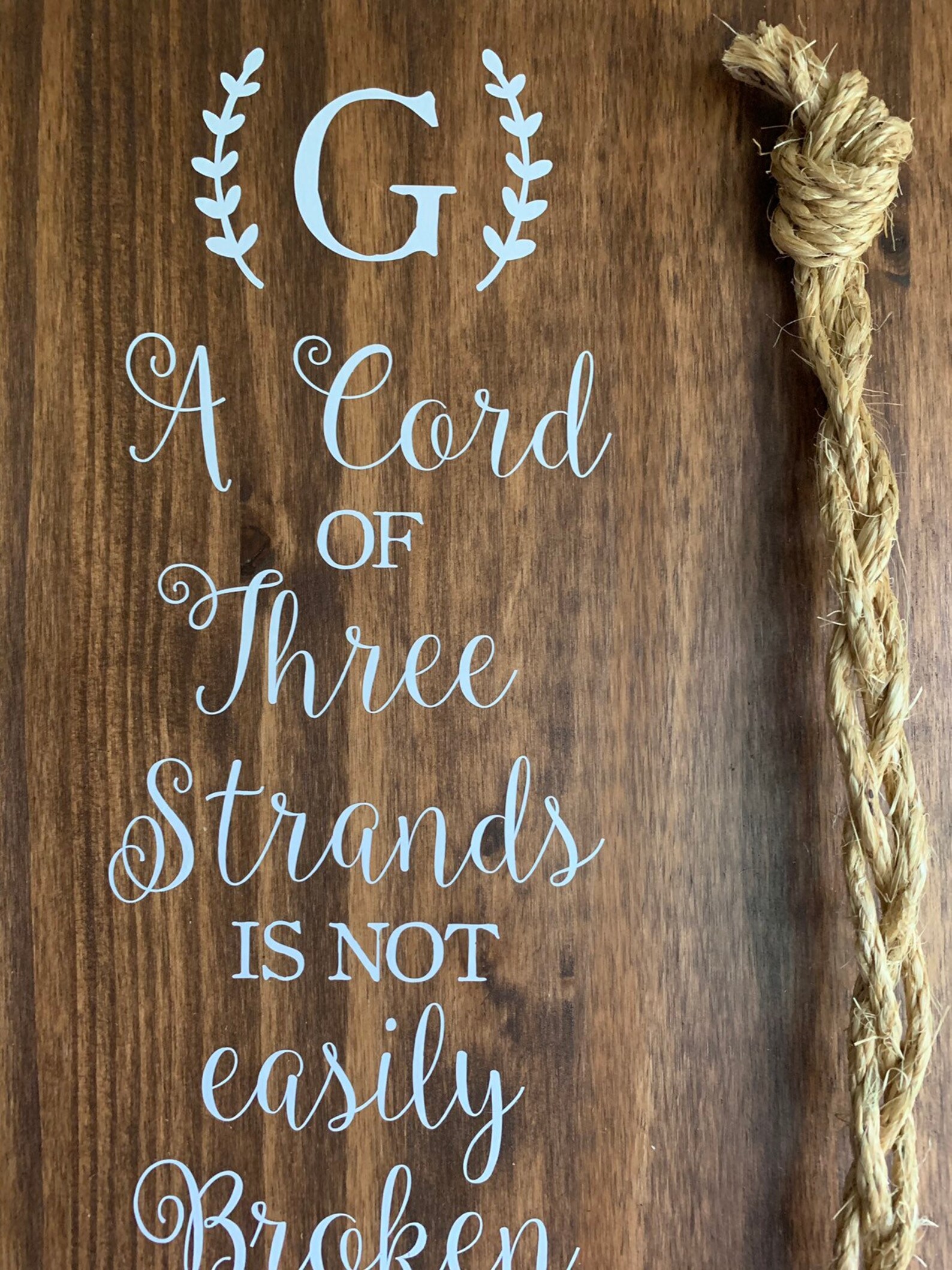 Christian Wedding Gift A Cord of Three Strands is Not Easily | Etsy