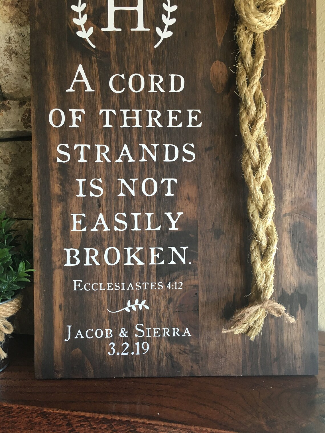 Christian Wedding Gift A Cord of Three Strands is Not Easily | Etsy