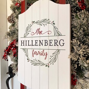 Personalized Sled Sign, Front Door Sign, Wreath Topper, Mantle Sign ...