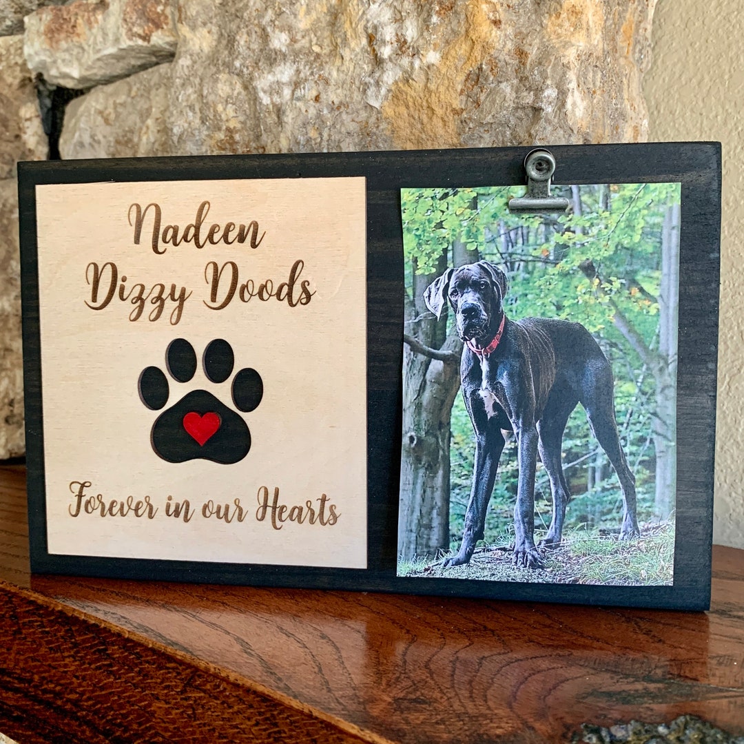Custom Engraved Pet Memorial Sign, Photo Holder - Etsy