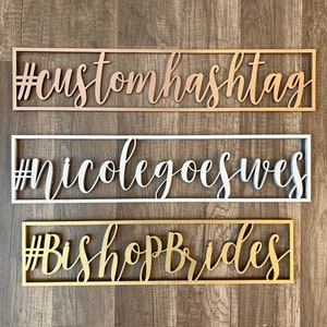 Custom Hashtag Sign, Custom Colors - Etsy