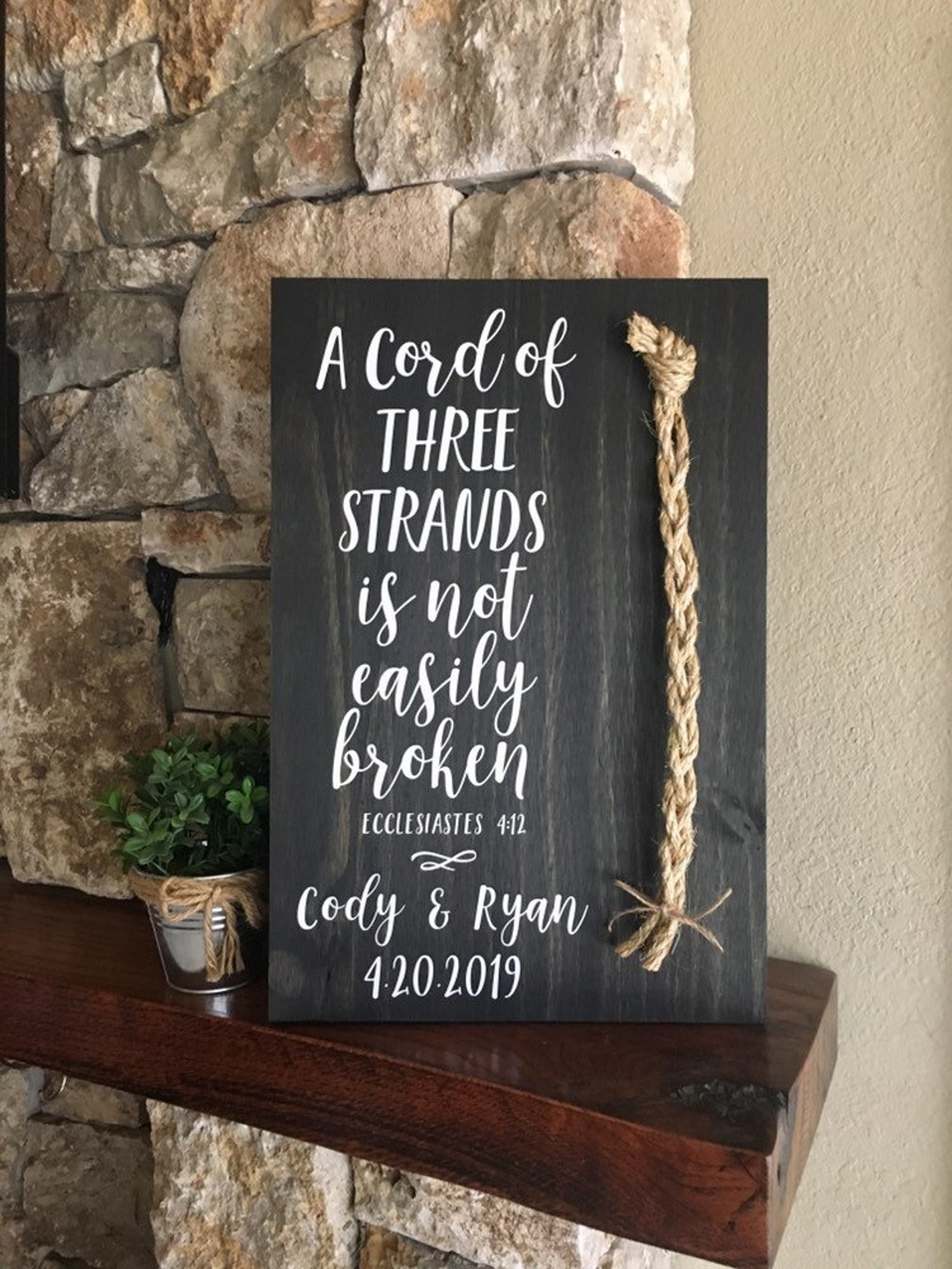 A Cord of Three Strands Wedding Sign Ceremony Sign A Cord of - Etsy