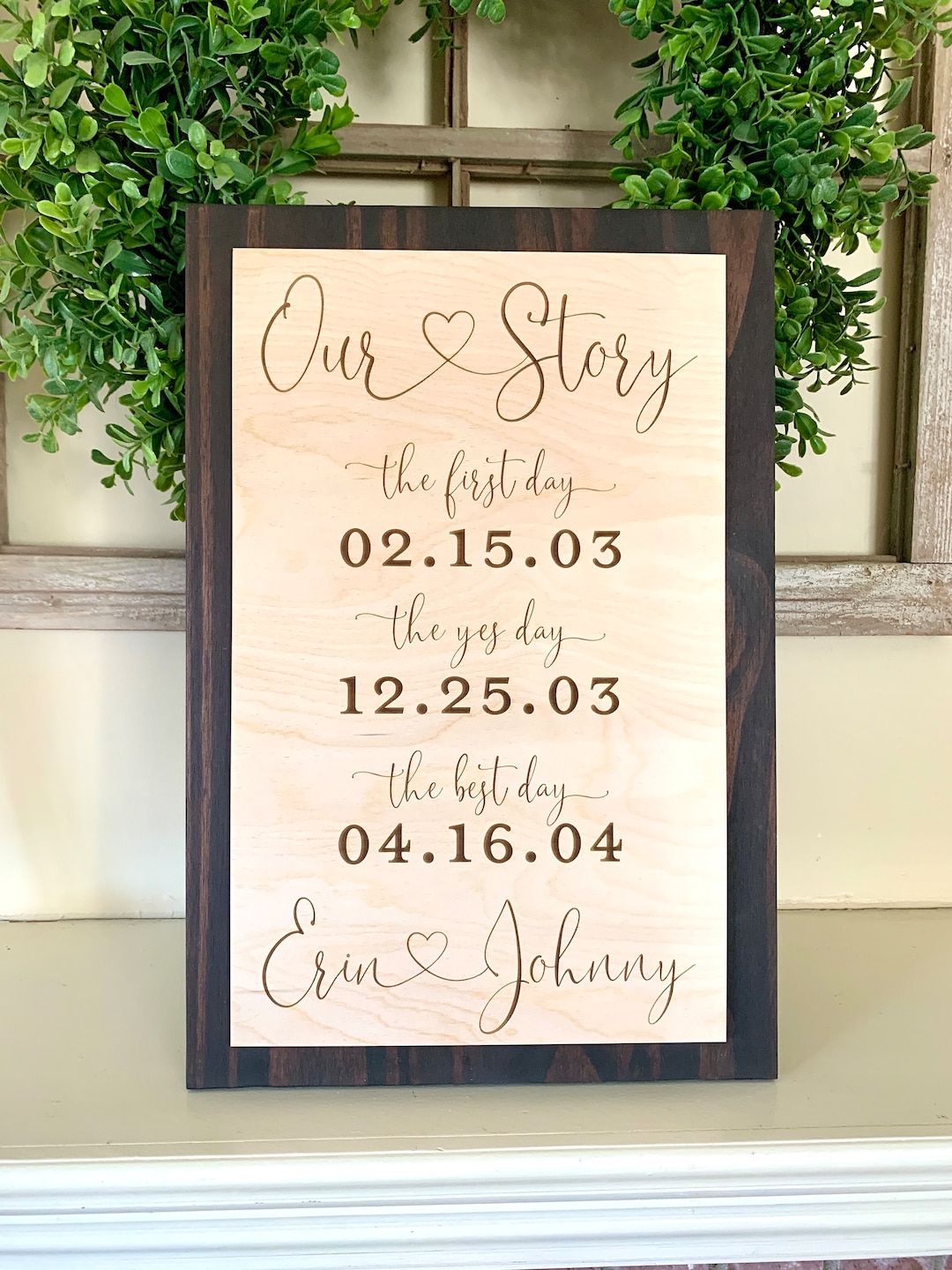 First Day Best Day Yes Day Sign, ENGRAVED, Bridal Shower Gift, Wedding ...