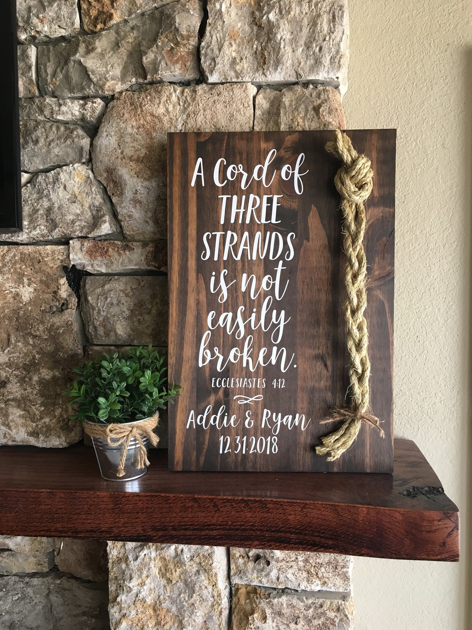 A Cord of Three Strands Wedding Sign Ceremony Sign A Cord of - Etsy
