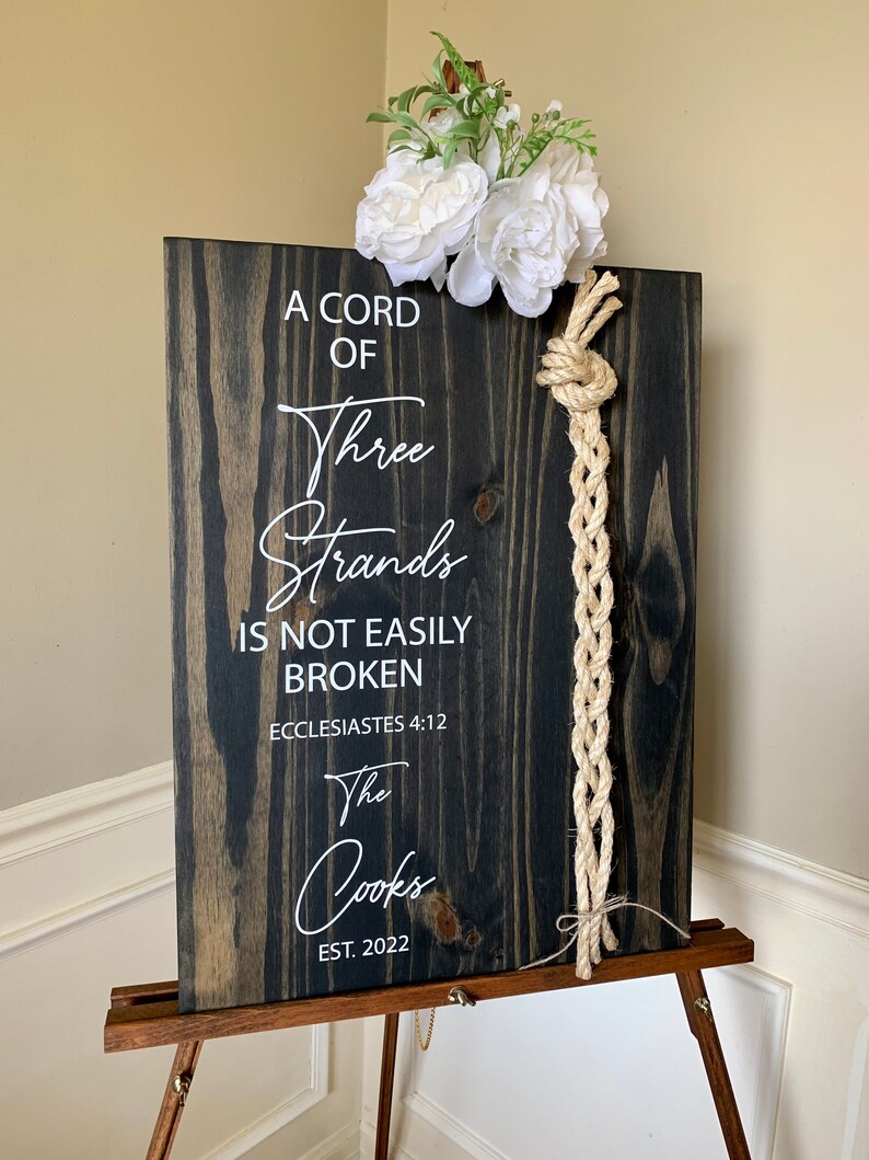 A Cord of Three Strands Wedding Sign Sisal Rope Cords Unity | Etsy