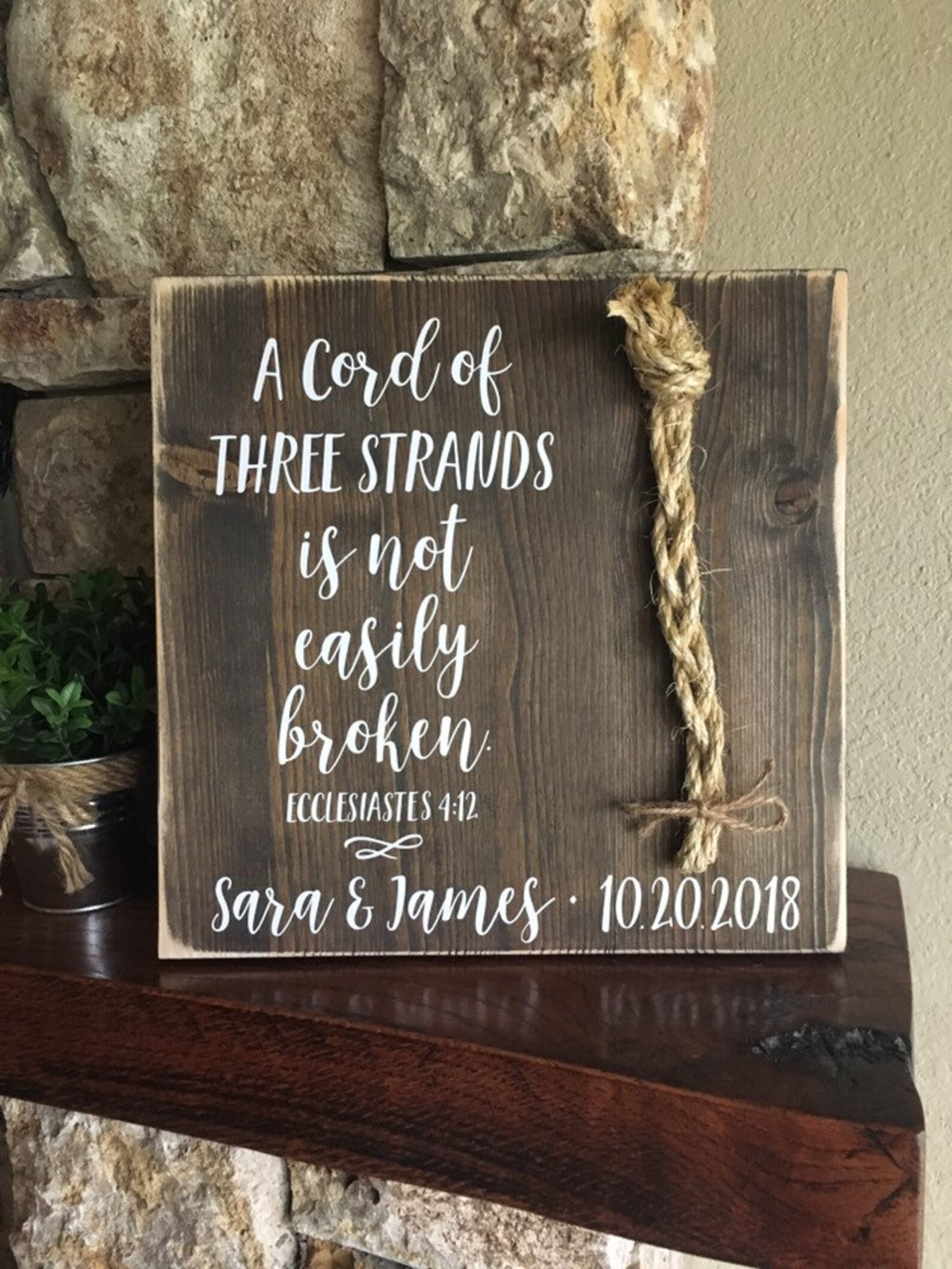 A Cord of Three Strands Wedding Sign Ceremony Sign | Etsy