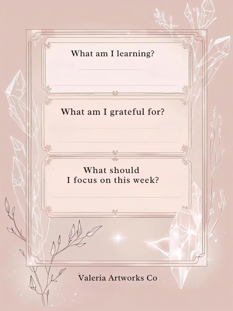 Weekly Reflection Sheet | Printable Self-growth Journal | Gratitude ...