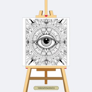 Mystic Eye Mandala Coloring Page – Sacred Geometry Printable, Spiritual ...