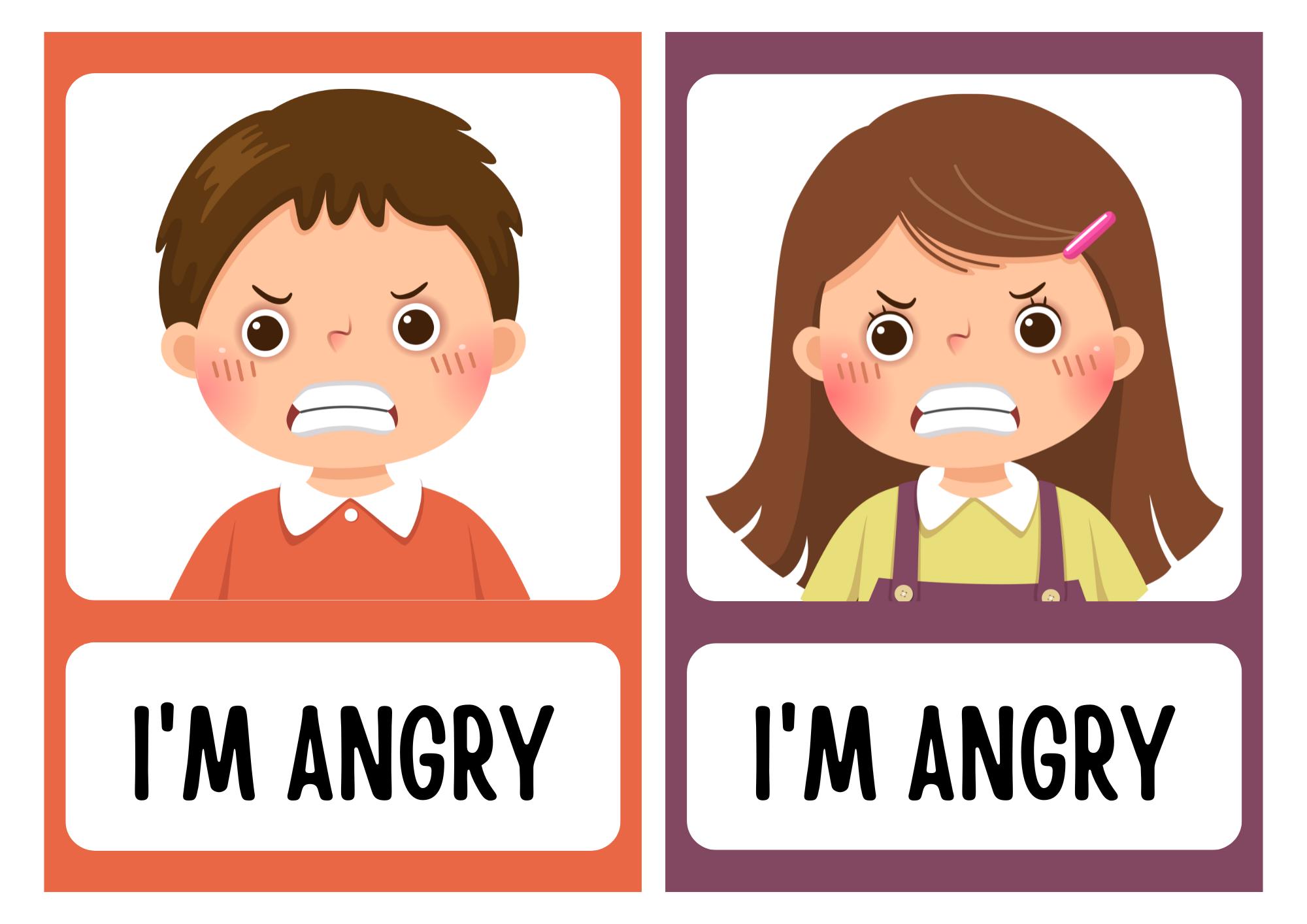 Printable Emotions Flashcards for Kids – Feelings Chart With Cute Faces ...