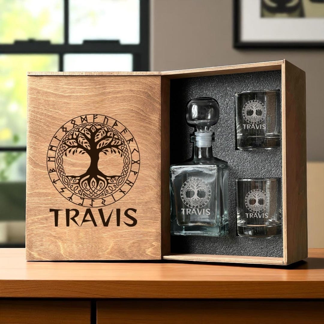 Custom Viking Whiskey Decanter Set – Christmas Gift for Norse Mythology ...