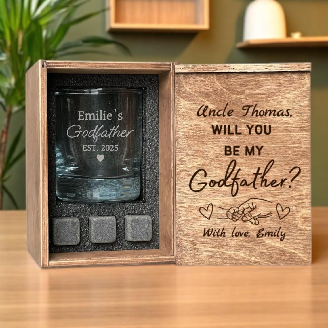 Godfather Proposal, Etched Godfather Box, Personalized Glass, Whiskey ...