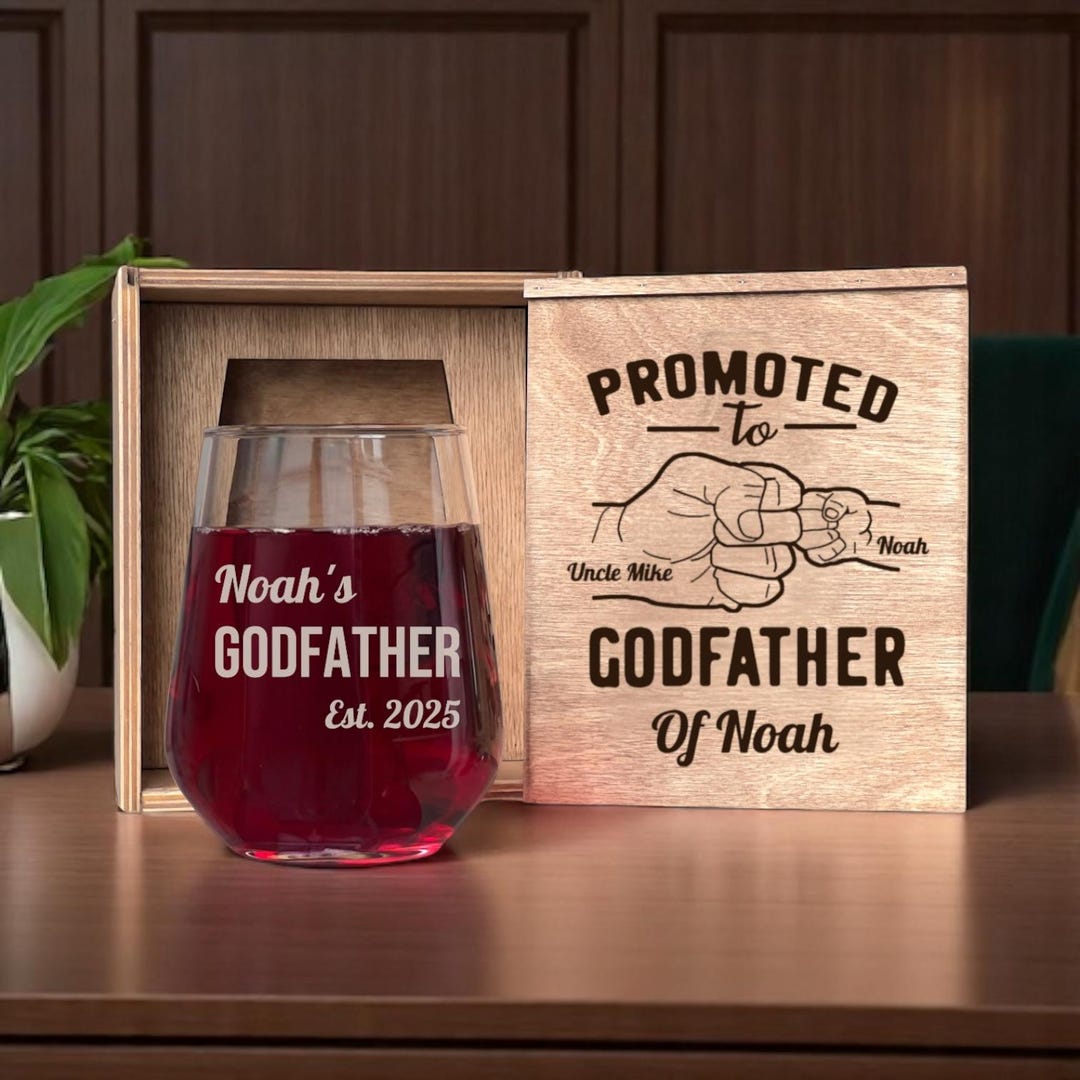 Godfather Gift Sets, Padrino Proposal Vine, Custom Proposal Box, Etched ...