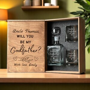 Godfather Proposal, Etched Godfather Box, Personalized Glass, Whiskey ...