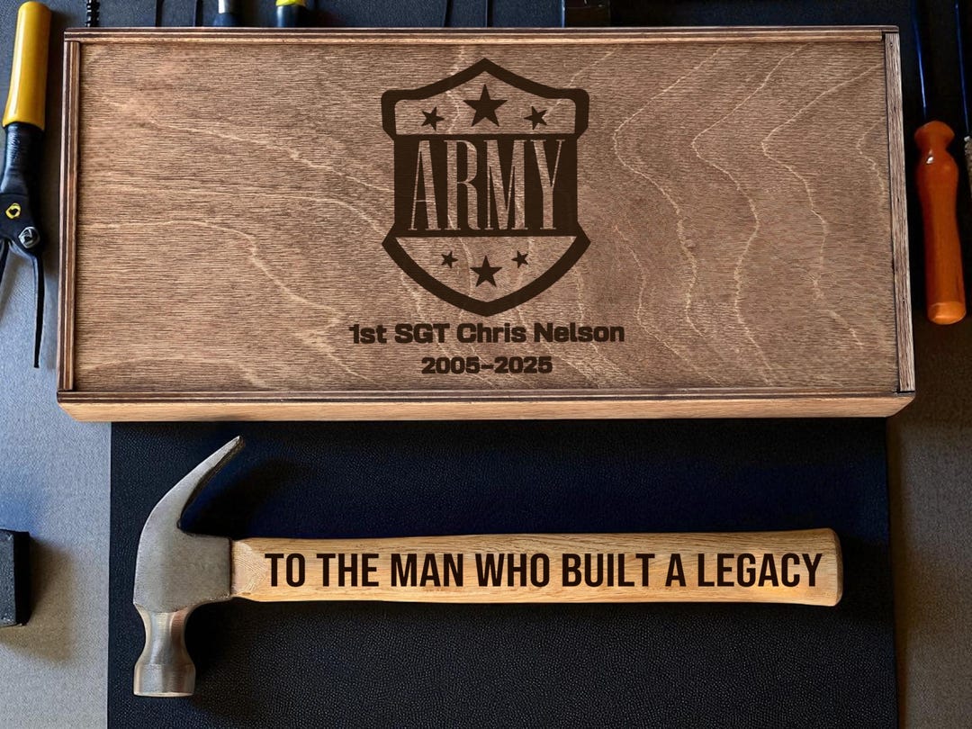 Custom Army Retirement Hammer Gift for Veteran Man Personalized ...