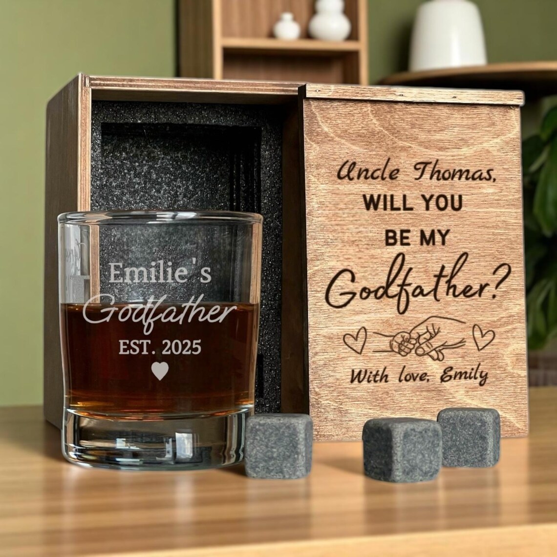 Godfather Proposal, Etched Godfather Box, Personalized Glass, Whiskey ...
