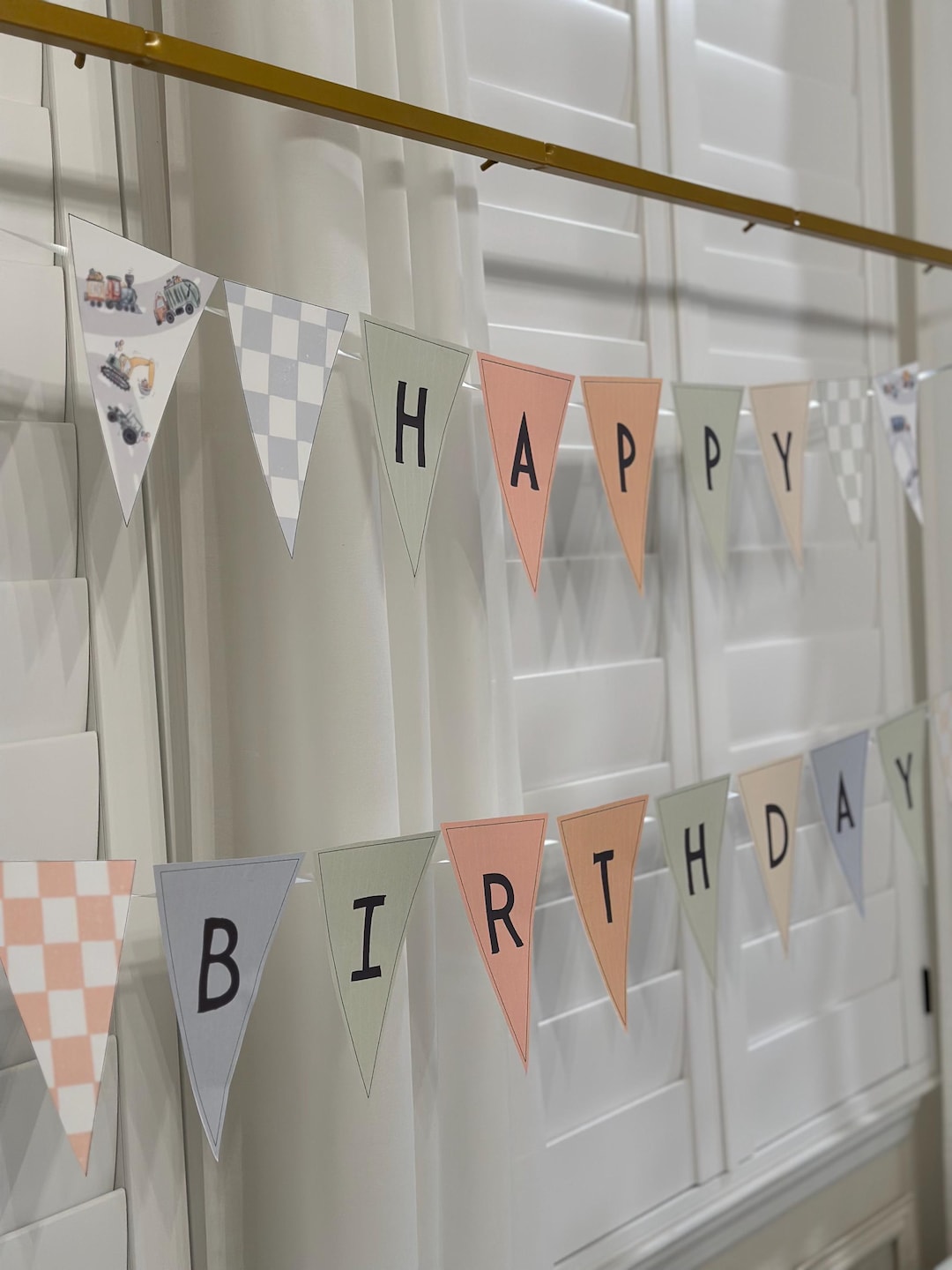 Tiny Transport Pennant Banner | Truck Car Construction Birthday ...