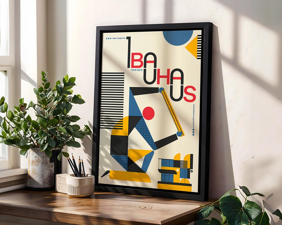 Bauhaus Typography Original Poster – Vintage Abstract Print, Bauhaus ...