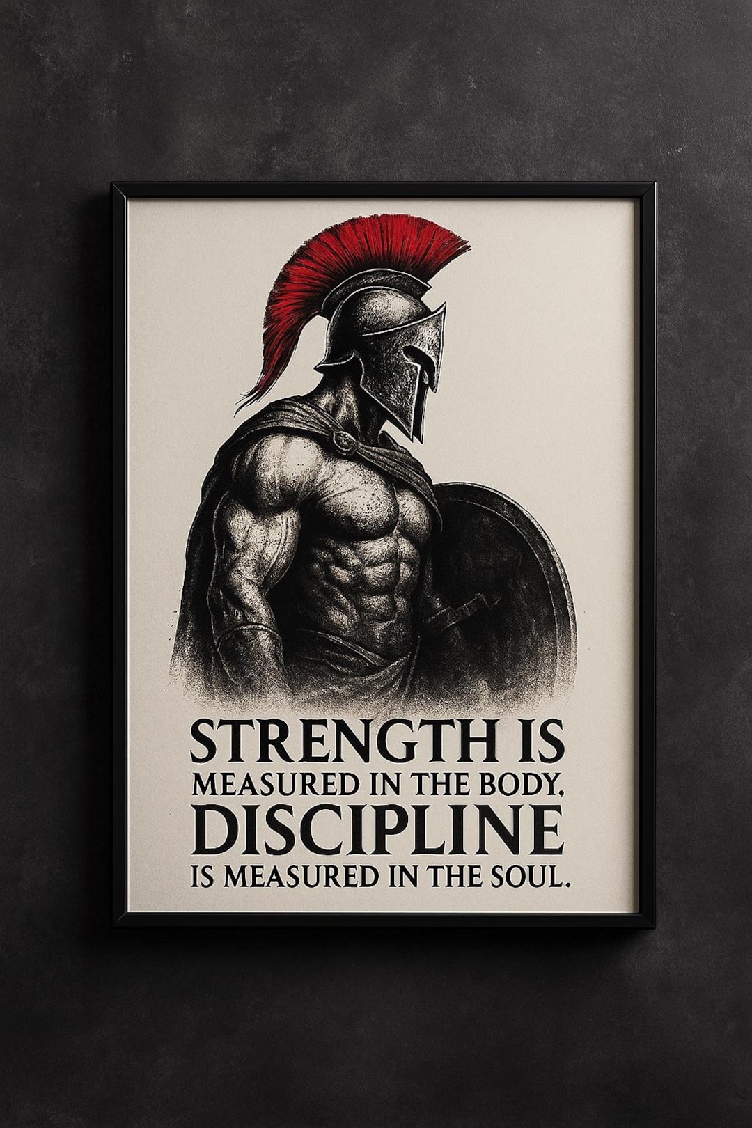 Spartan Discipline Poster – Strength & Soul Quote | Greek Warrior Wall ...
