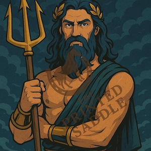 Epic Poseidon Art Print – Greek God Illustration - Etsy