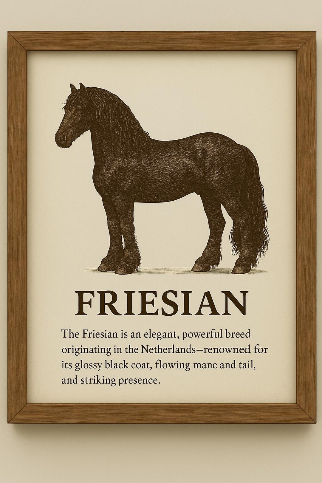Friesian Wall Art Wall Print. Farmhouse Decor, Rustic Equestrian ...