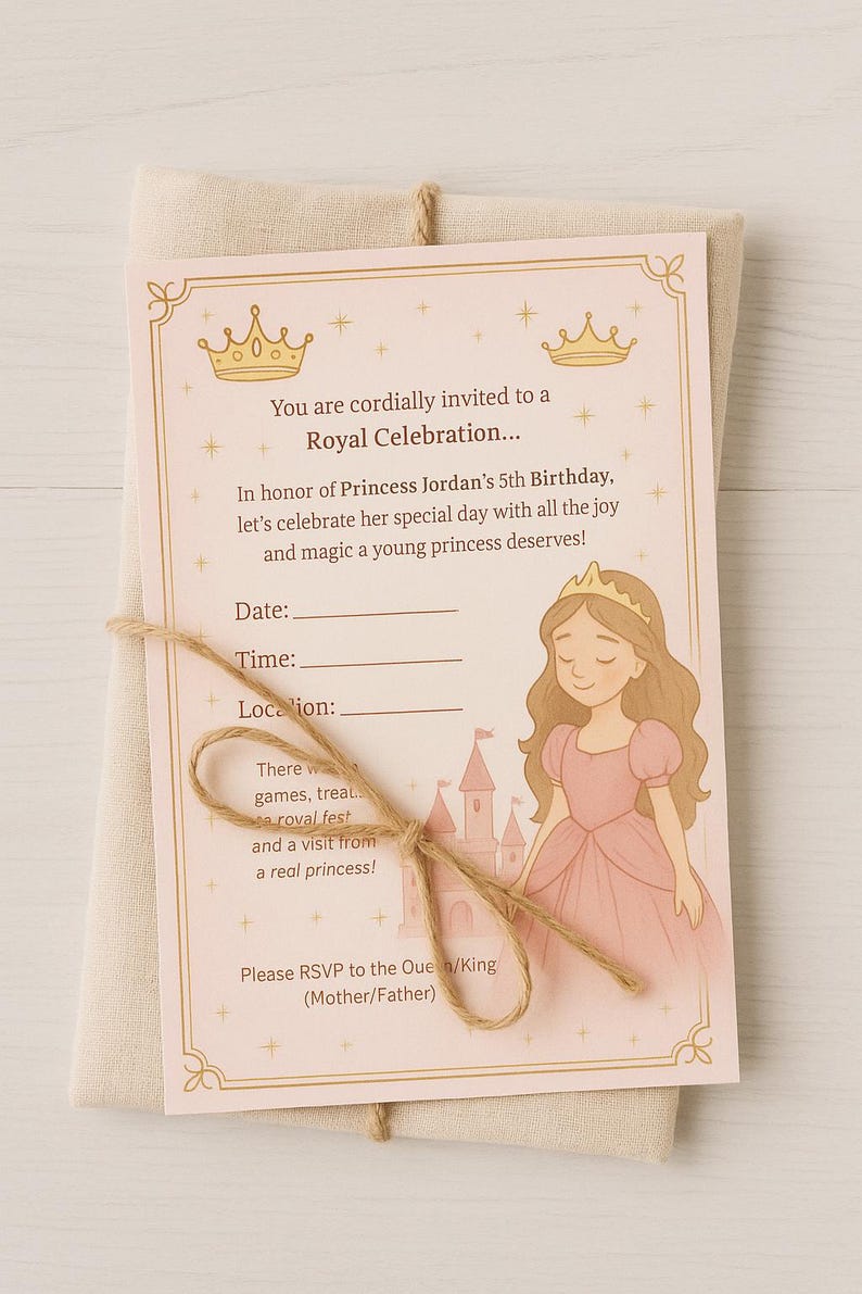 Princess Fairytale Birthday Invitation (digital Template) - Etsy