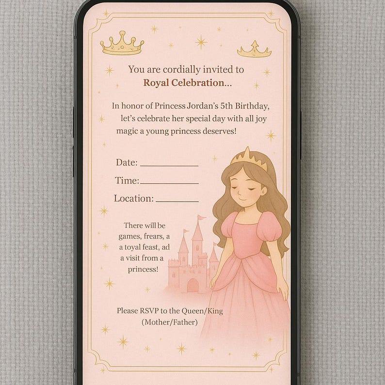 Princess Fairytale Birthday Invitation (digital Template) - Etsy Canada