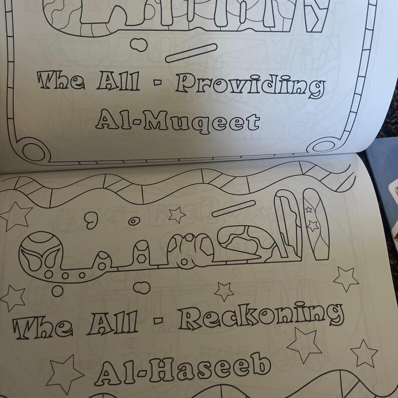 99 Names of Allah for Kids Coloring Book - Etsy