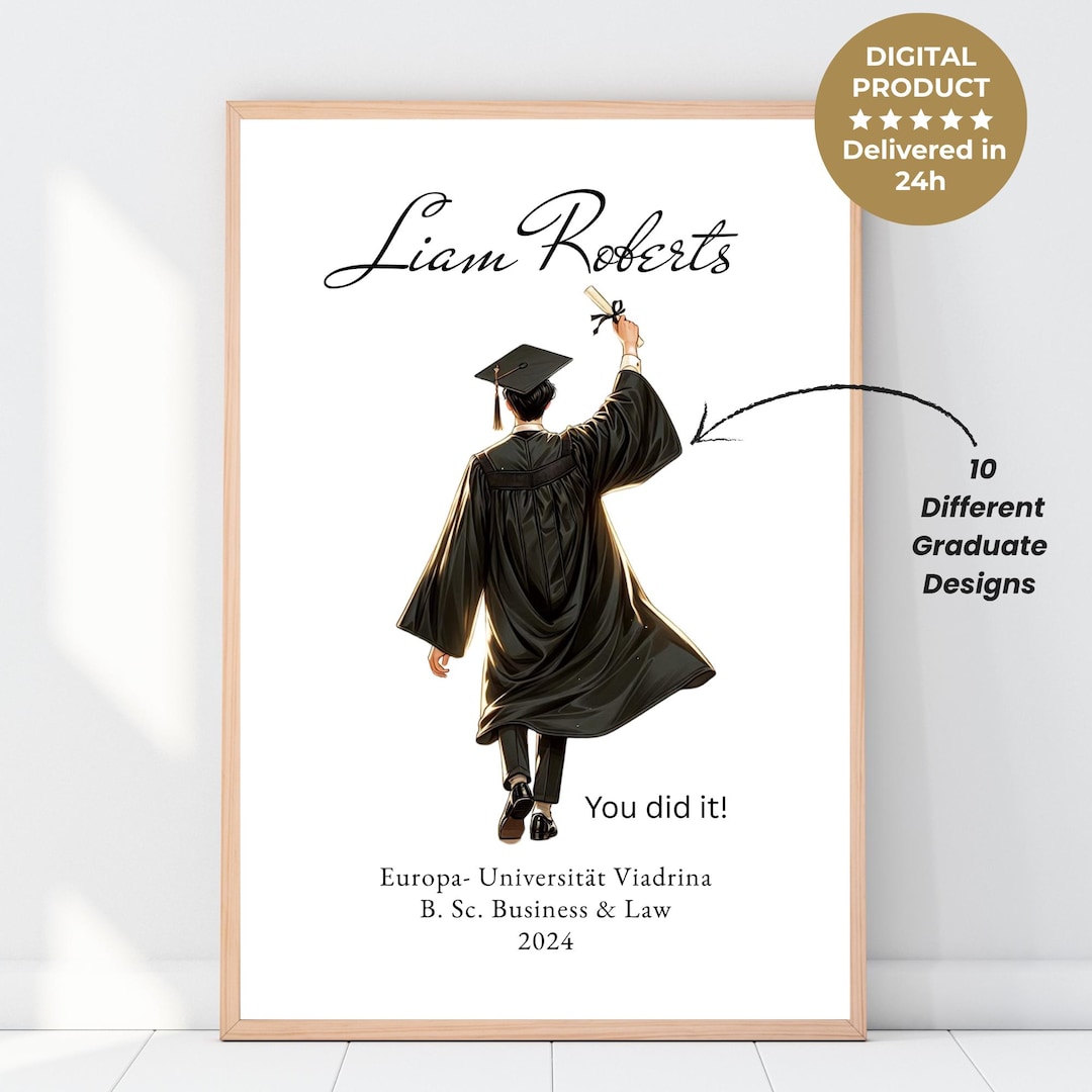 Personalized Graduation Poster Gift | Bachelor, Master, Training, Study ...