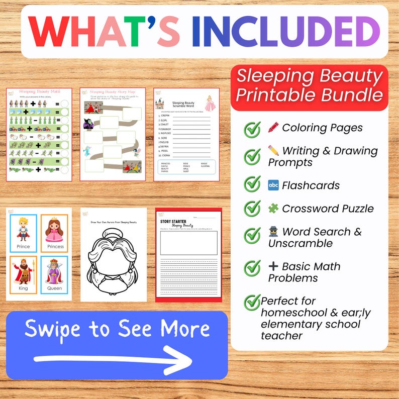 Sleeping Beauty Activity Pack | Printable Worksheets, Ages 4-8 (digital ...