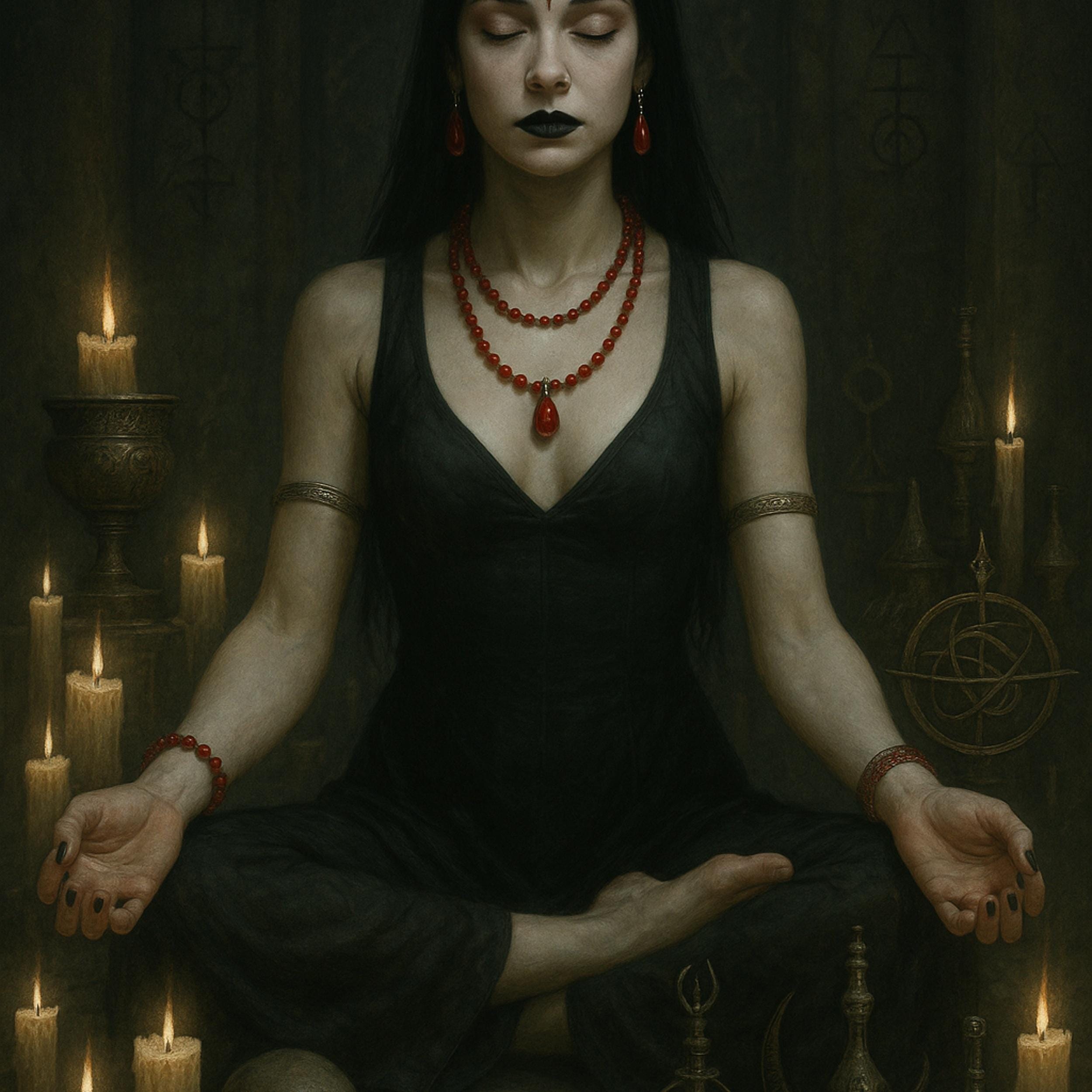 Gothic Occult Meditation Art Print – Dark Witch Temple Decor - Etsy