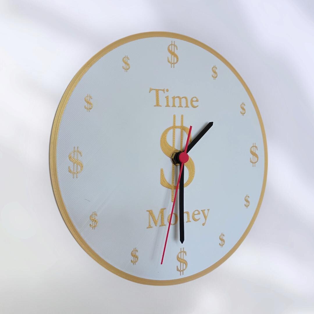 3D Printable Time is Money Wall Clock STL Model - Etsy