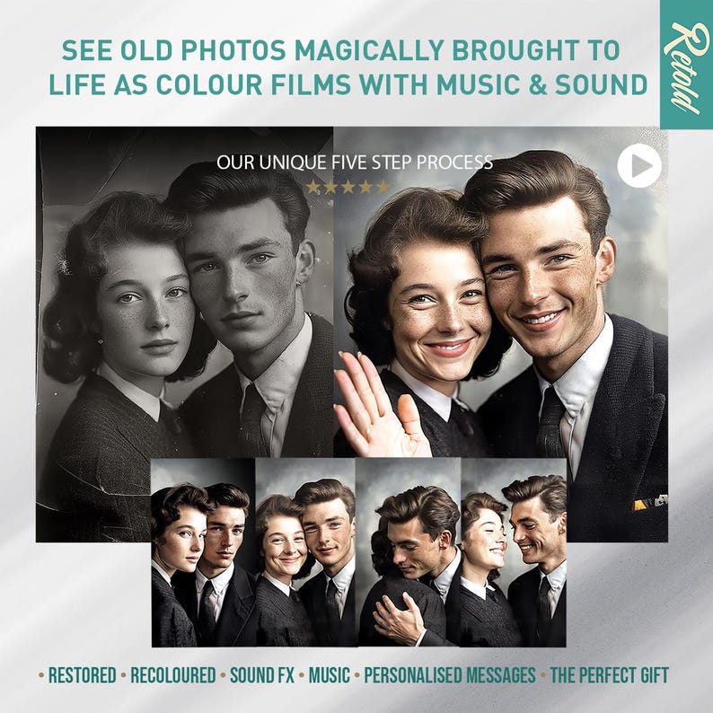 Your Old Photos Restored Into Moving, Colour Films With Music & Sound ...