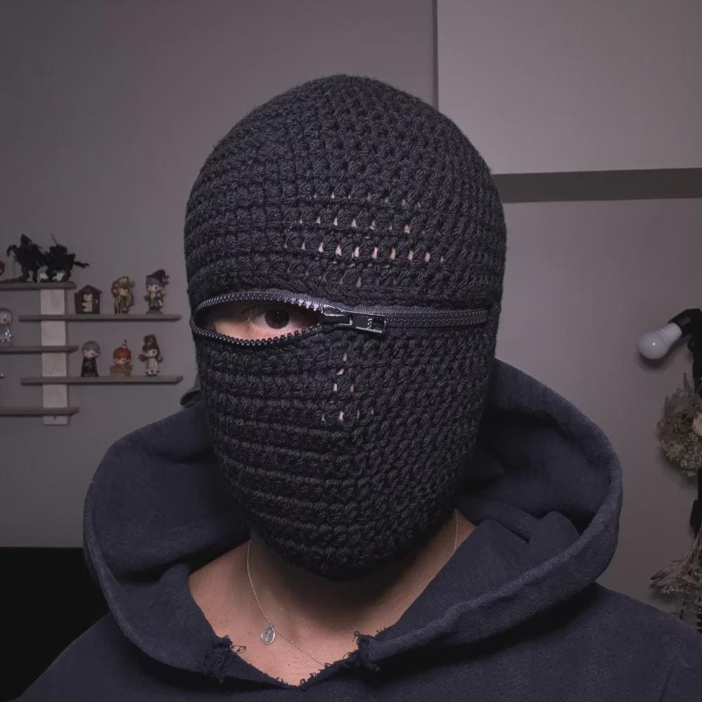 Handmade Crochet Zipper Mask – Unique Fashion Balaclava – Crochet Face ...
