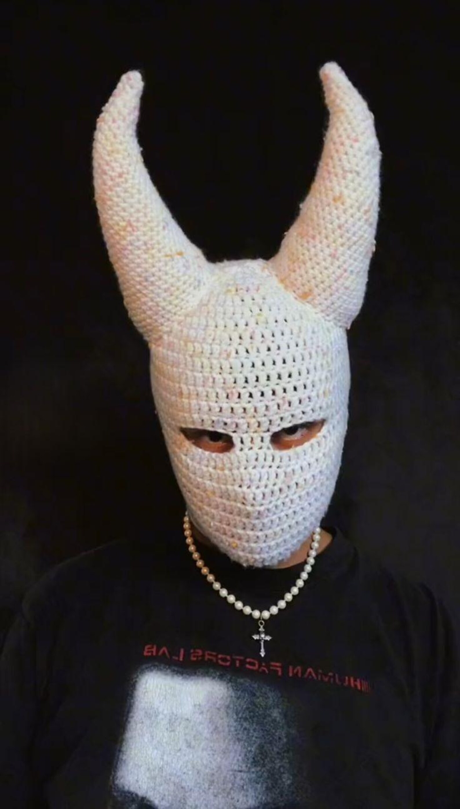 Handmade Crochet Horned Balaclava: Gothic Devil Mask - Etsy