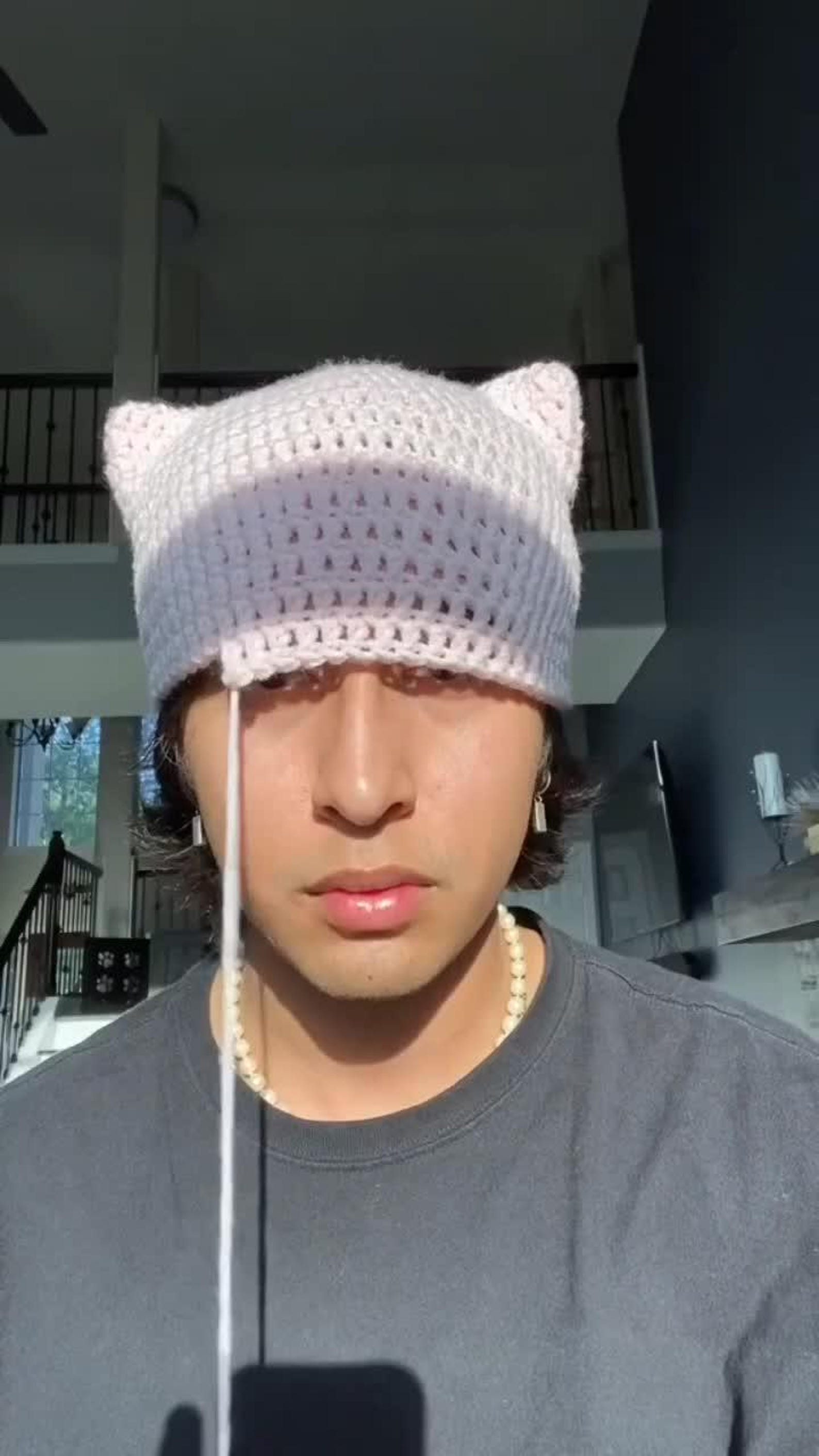 Handmade Crochet Kitty Balaclava | Cat-ear Ski Mask | Cute Pink Crochet ...