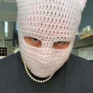 Handmade Crochet Kitty Balaclava | Cat-ear Ski Mask | Cute Pink Crochet ...