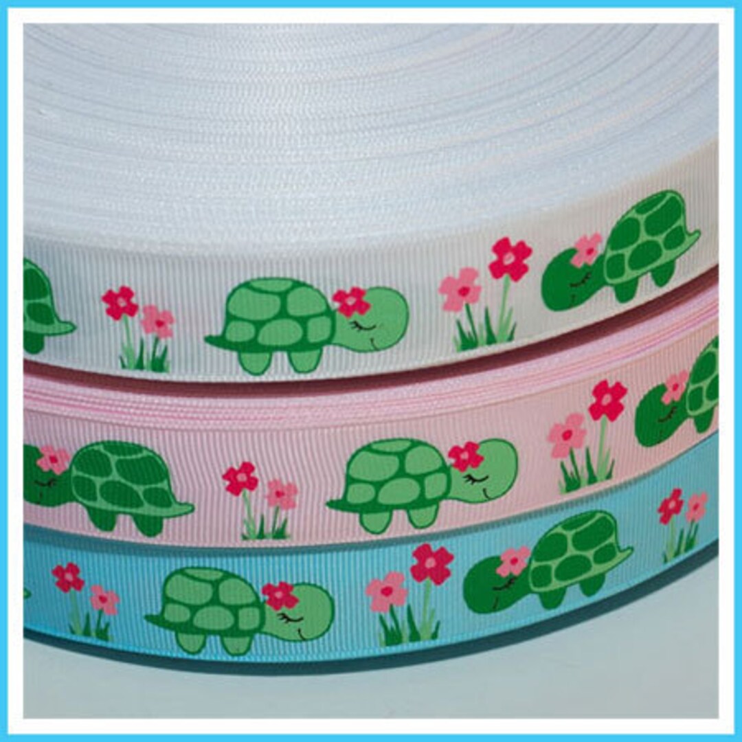 10 Yards 7/8 Inch 22mm Spring Sweet Flower Turtle Grosgrain Ribbon - Etsy