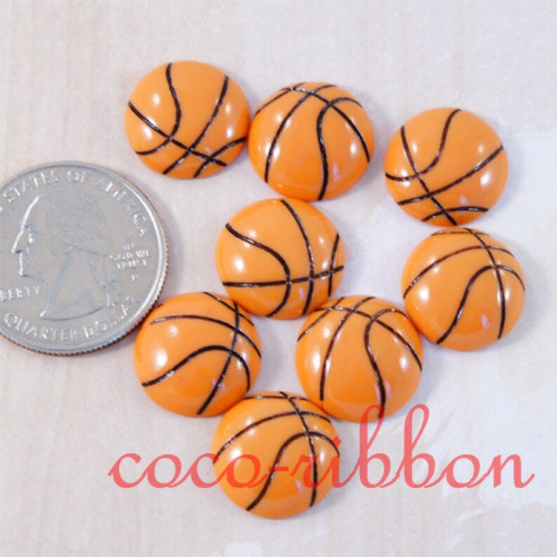 15mm 12pcs Basketball Sport Ball Cheer Flatback Resin - Etsy
