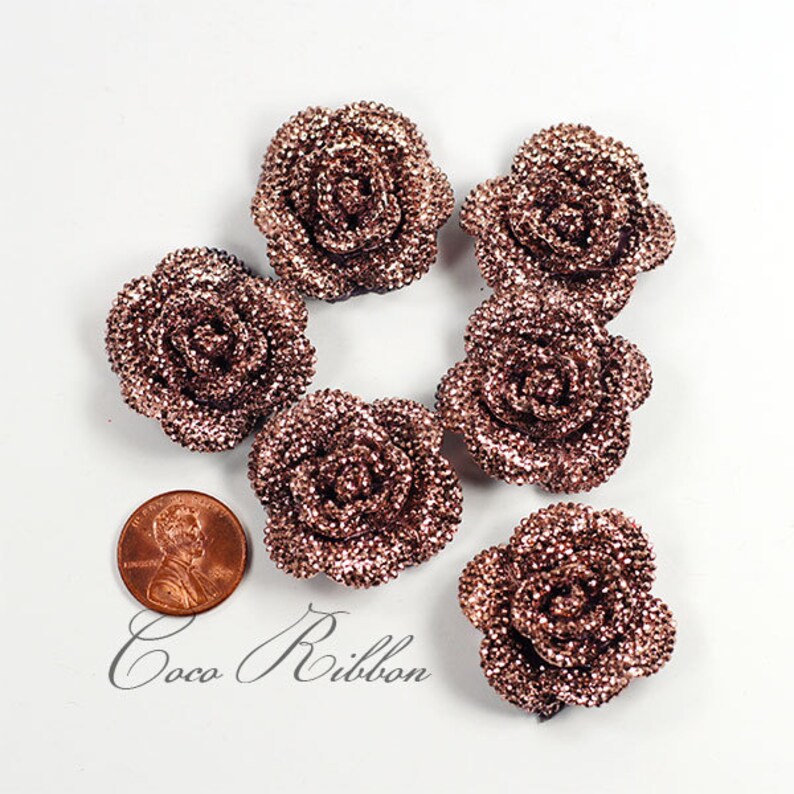 32mm 12 pices Faux Rhinestone Flower Rose AB Color Flatback | Etsy