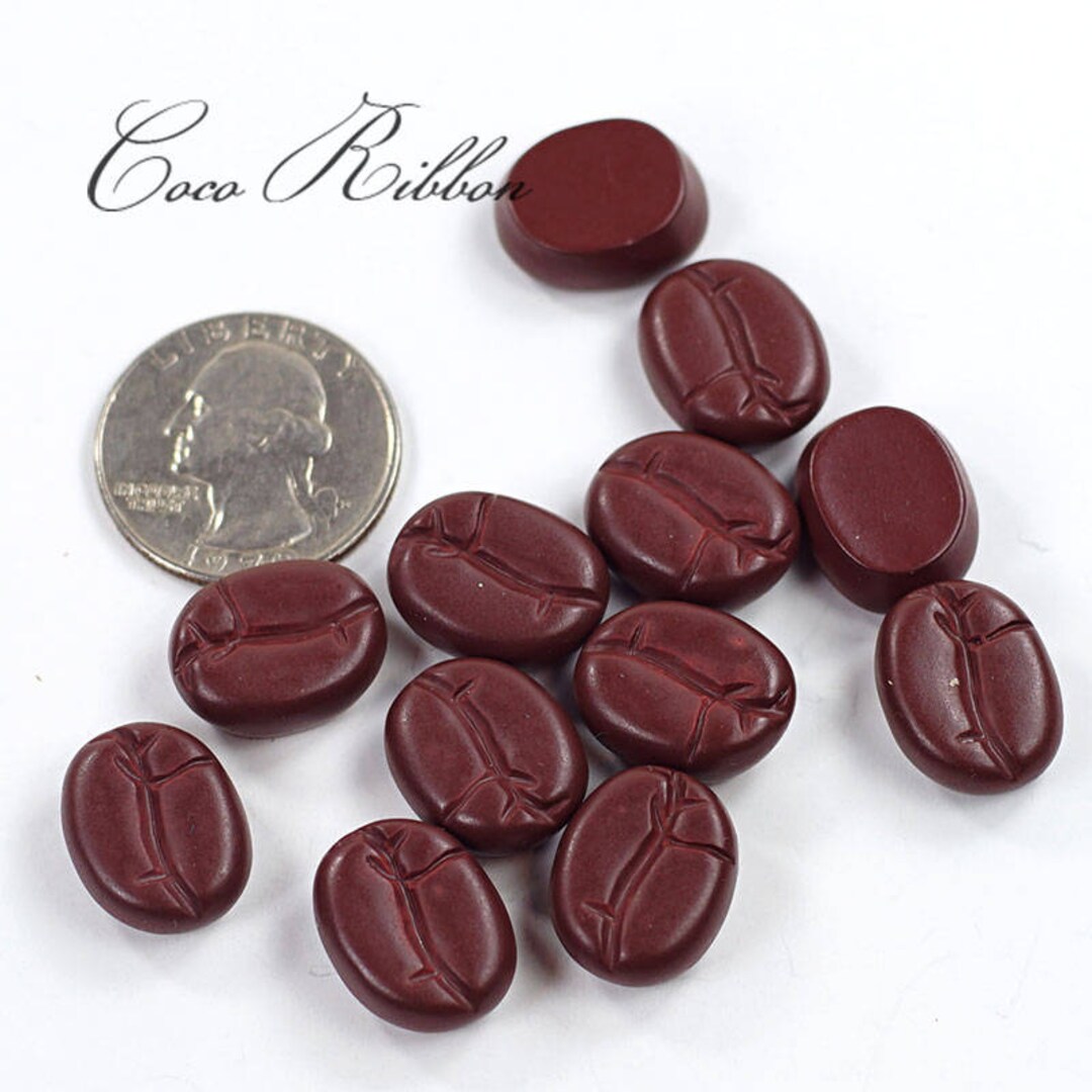 17mm 12pc Fake Dark Coffee Bean Beans FLAT BACK RESINS Cabochons G07 - Etsy